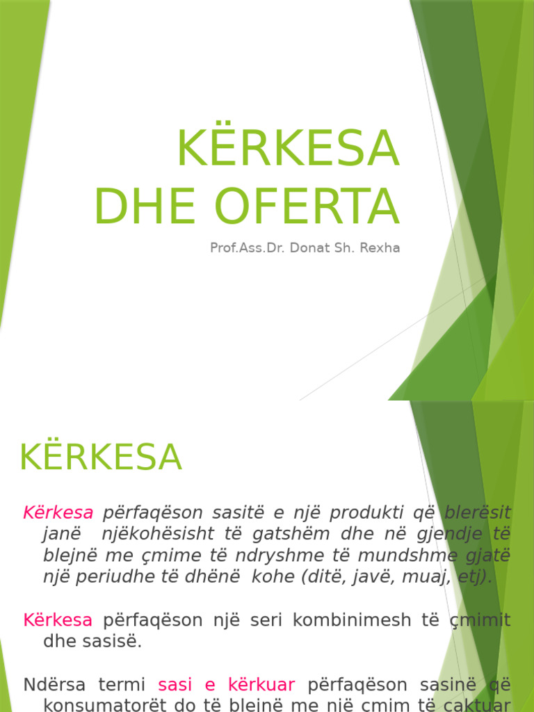 Kërkesa Dhe Oferta: Prof - Ass.Dr. Donat Sh. Rexha | PDF