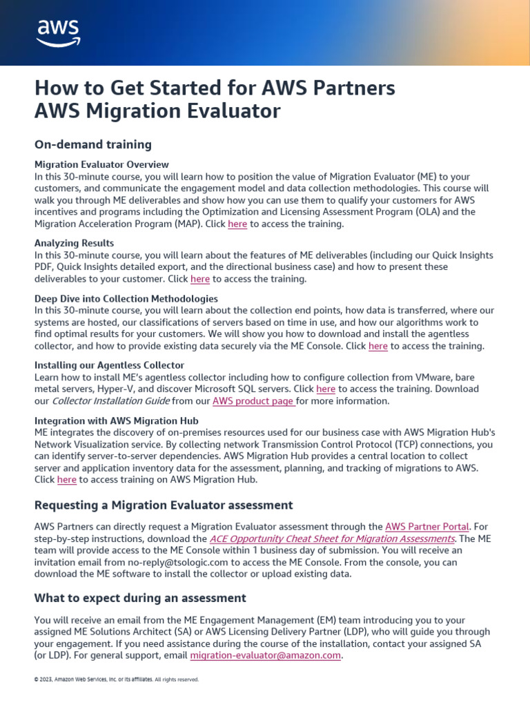 Migration Evaluator - How To Get Started For AWS Partners | PDF | Amazon Web Services ...