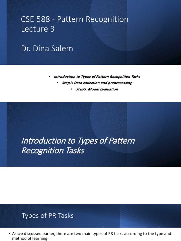 lecture 3 ver2[1] | PDF | Sensitivity And Specificity | Pattern Recognition