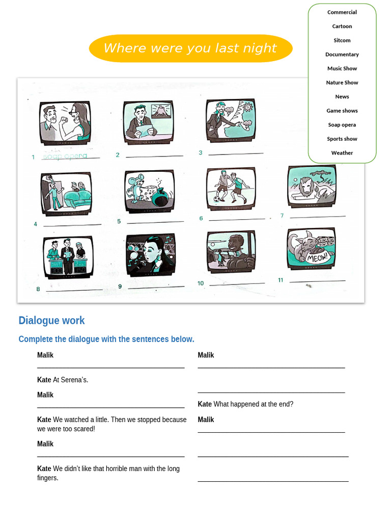 Dialogue Completion and Grammar Exercises | PDF