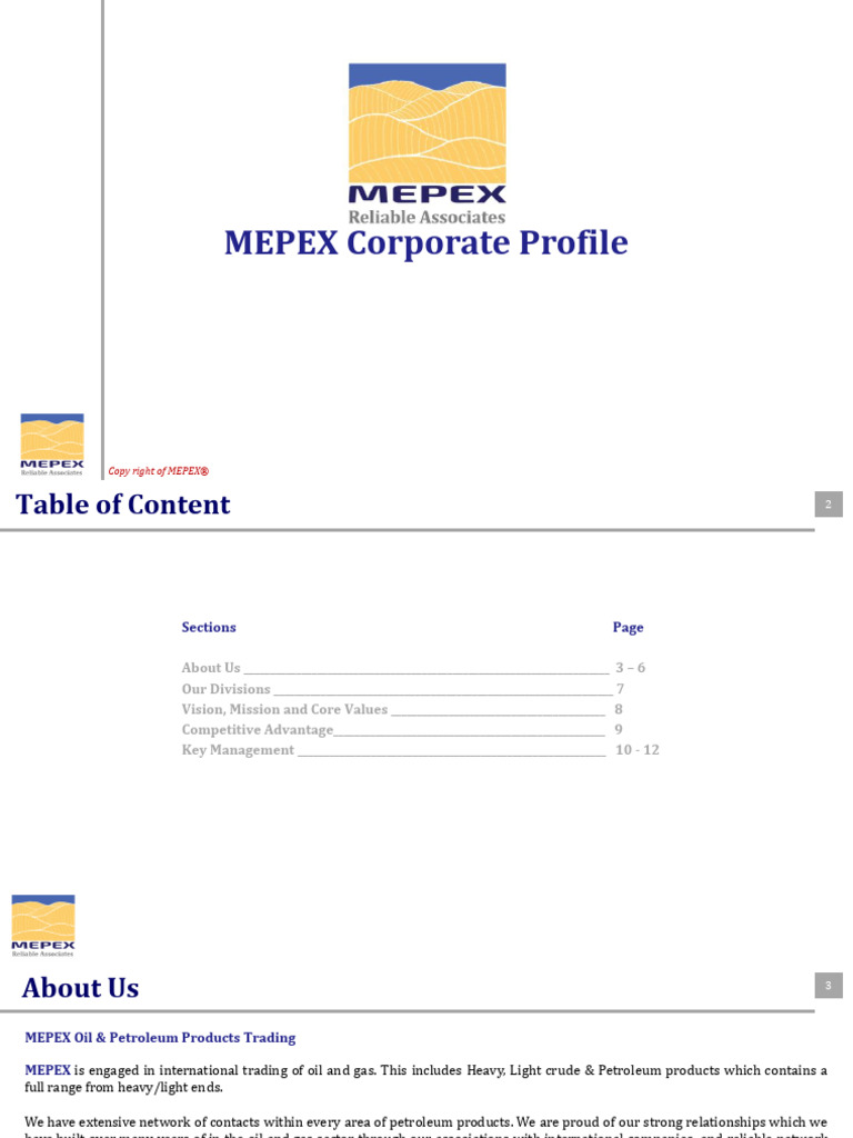 93 - 47 - MEPEX Profile - 14052019 | PDF | Petroleum | Natural Gas