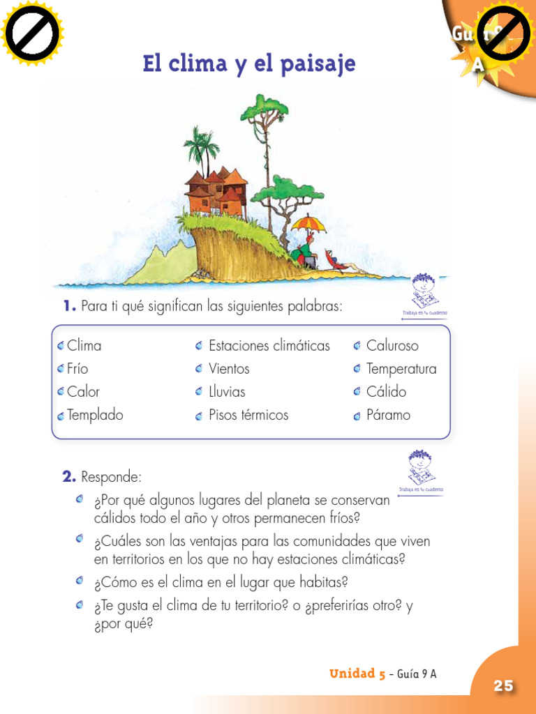 Clima y paisajes: guía educativa | PDF | Precipitación | Lluvia