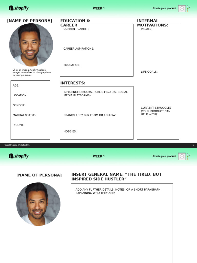 Target Persona Worksheet Overview | PDF | Career & Growth | Games ...