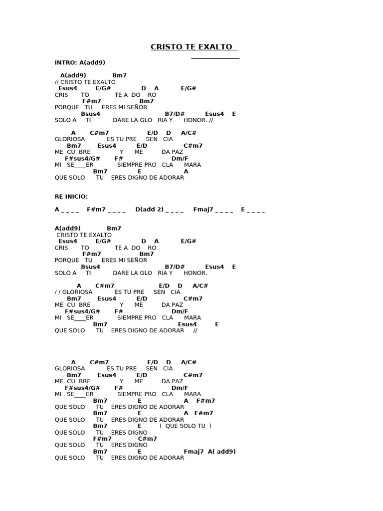 Cristo Te Exalto | PDF