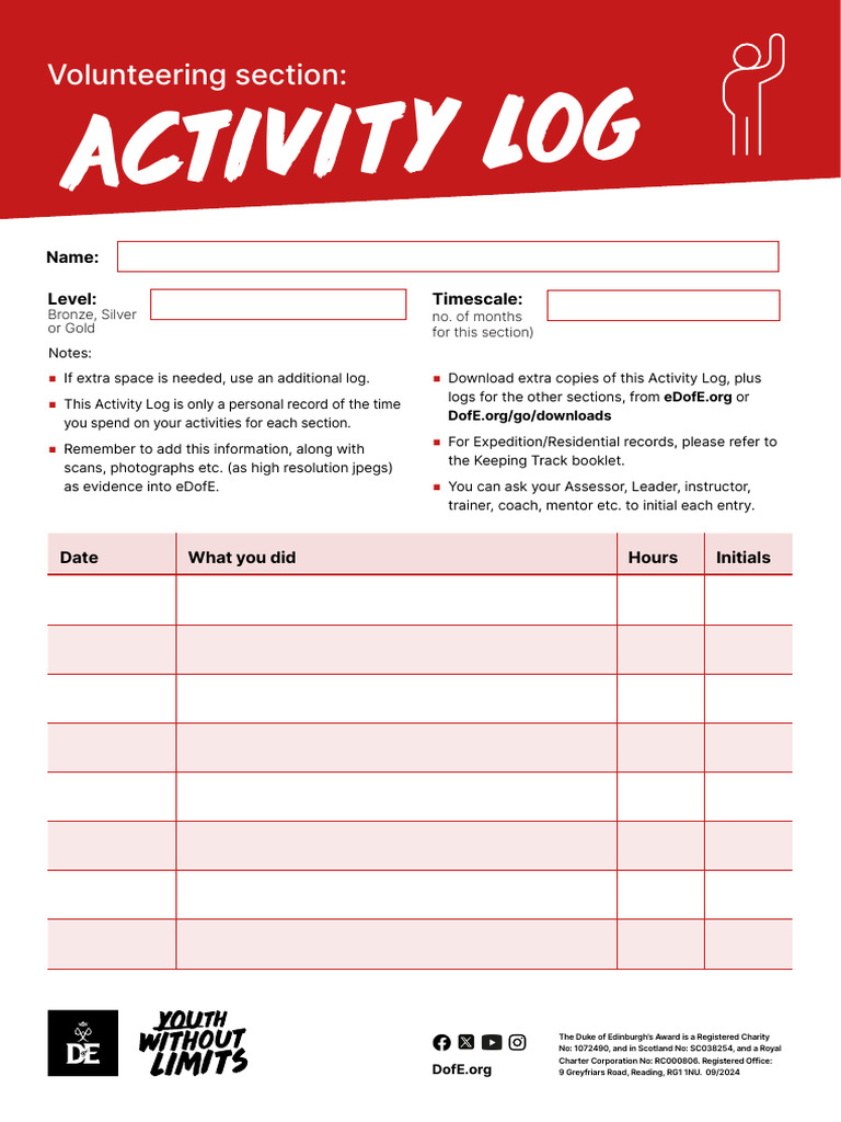 ActivityLog Volunteering | PDF