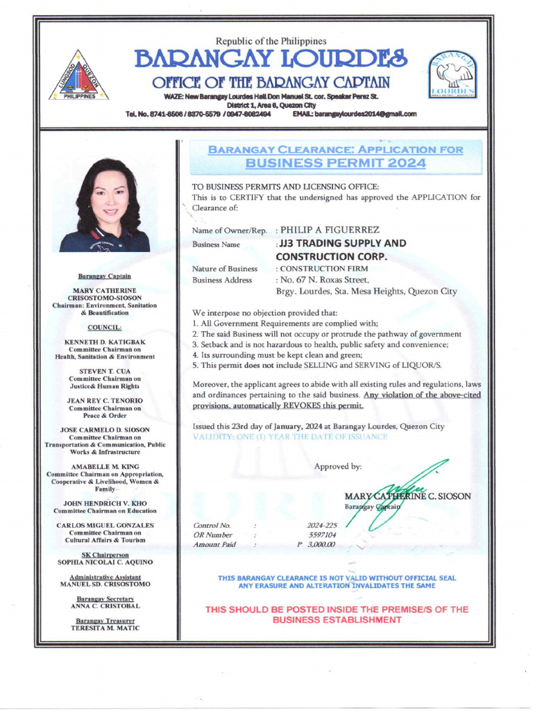 Barangay Permit 2024 | PDF