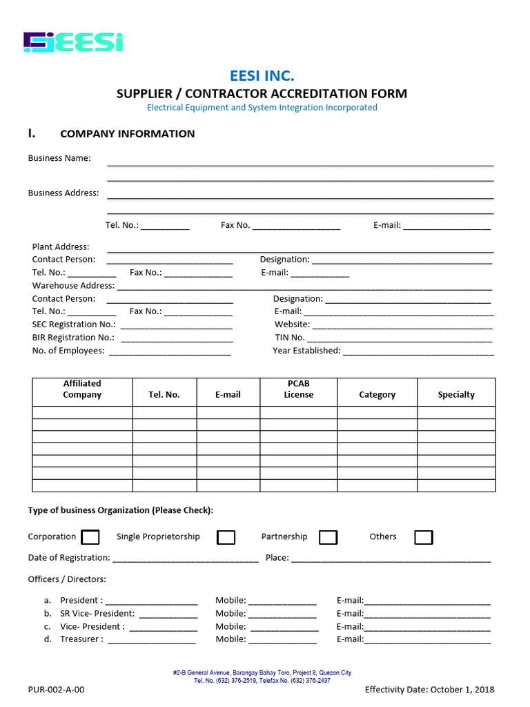 Supplier Accreditation Form PDF | PDF | Regulatory Compliance | Conflict Of Interest
