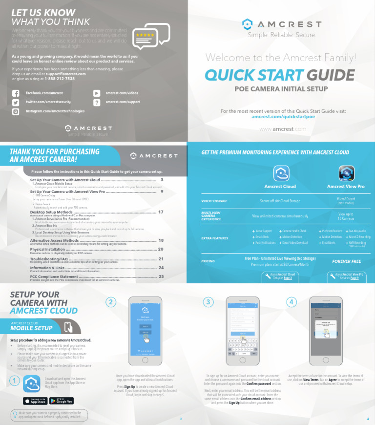 Amcrest POE Camera Setup Guide | PDF | Information And Communications ...