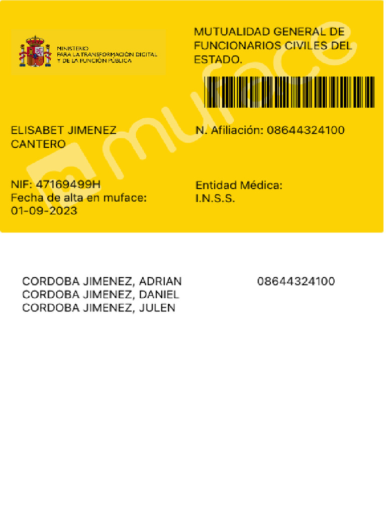 Tarjeta Afiliacion PDF | PDF