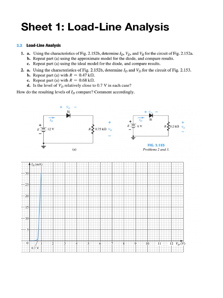 Sheet 1 - Electronics 1 | PDF