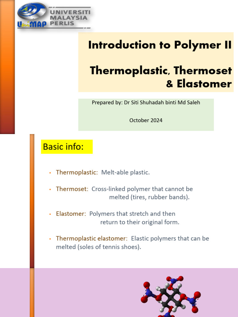 L2 Thermoplastic, Thermosetting and Elastomer (Sync) | PDF | Polymers ...