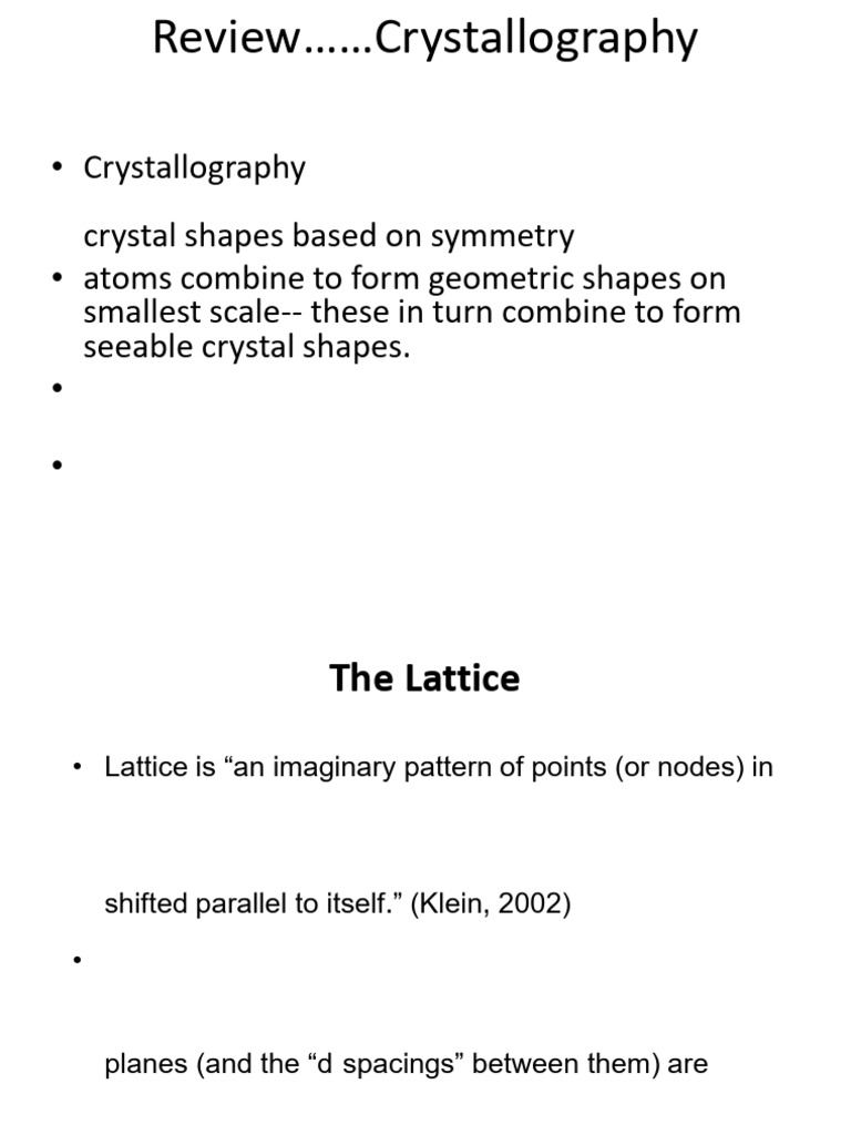 Week 2 CRYSTALLOGRAPHY AND RIETVELD REFINEMENT | PDF | Crystal Structure | Materials Science