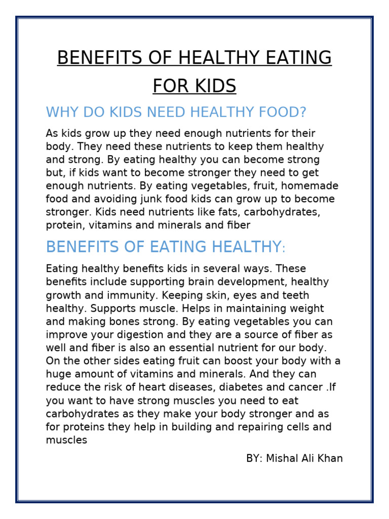 Benefits of Healthy Eating | PDF