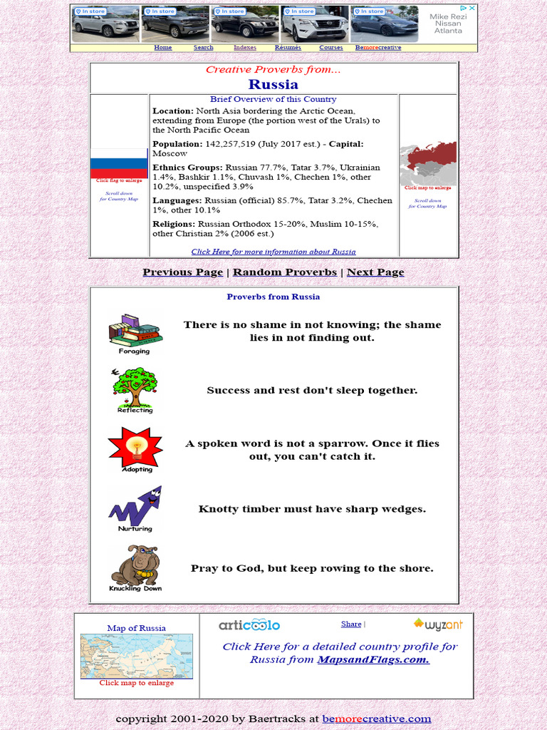Creative Proverbs From Russia | PDF | Russia | World Politics