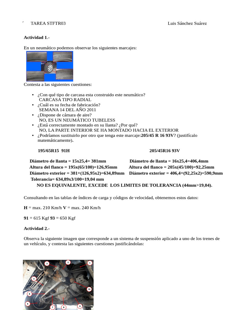 TAREA2 | PDF | Direccion | Neumático