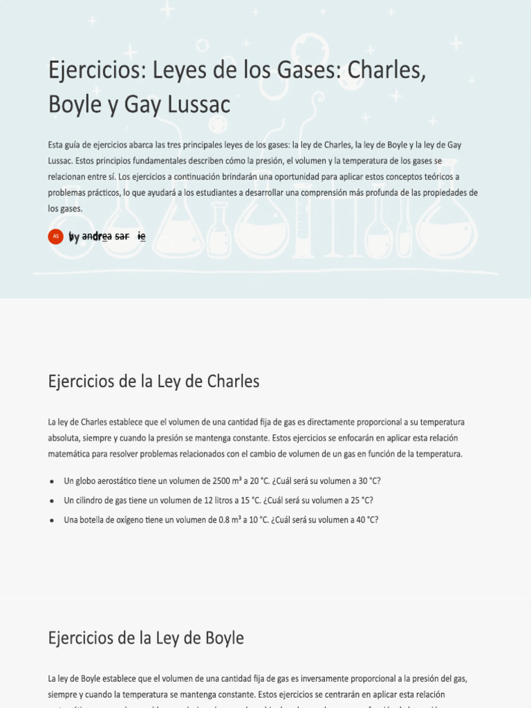 Ejercicios Leyes de Los Gases | PDF