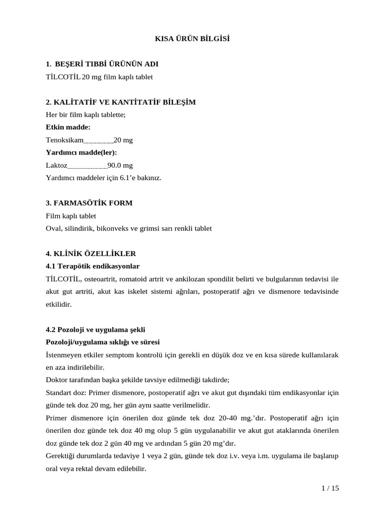 Kisa Ürün Bilgisi | PDF