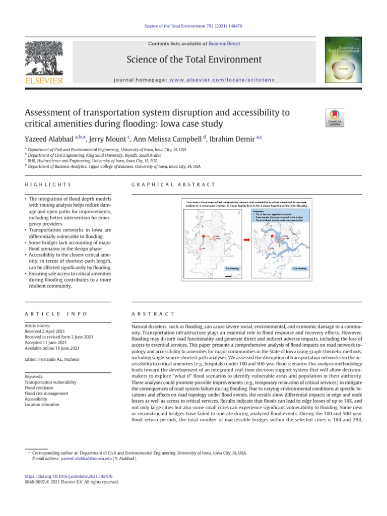 Assessment of Transportation System Disruption and Acces - 2021 ...