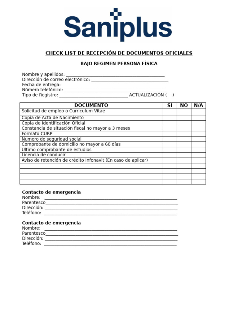 00 - Checklist Documentos | PDF