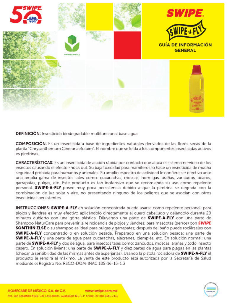 SWIPE-A-FLY Guia General | PDF | Insecticida | Insectos