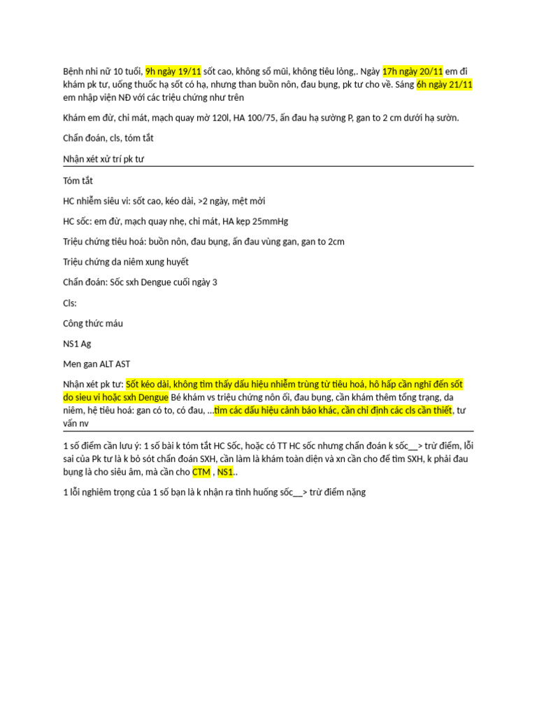 Bệnh nhi nữ 10 tuổi | PDF