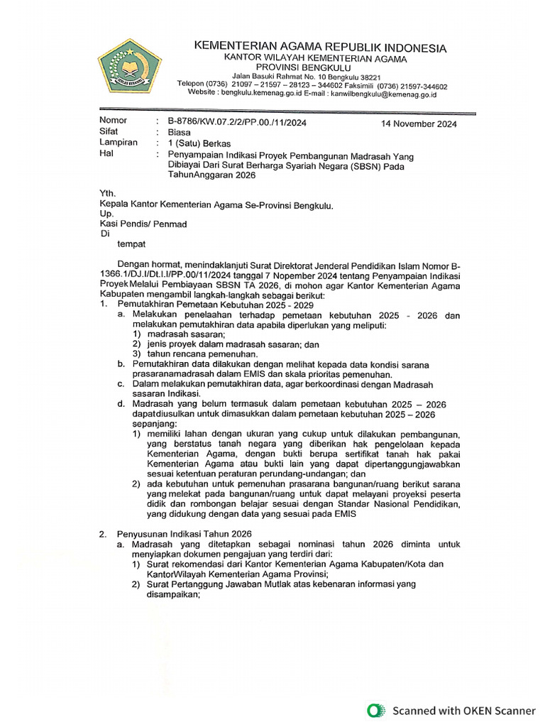 Surat Indikasi SBSN 2026 | PDF
