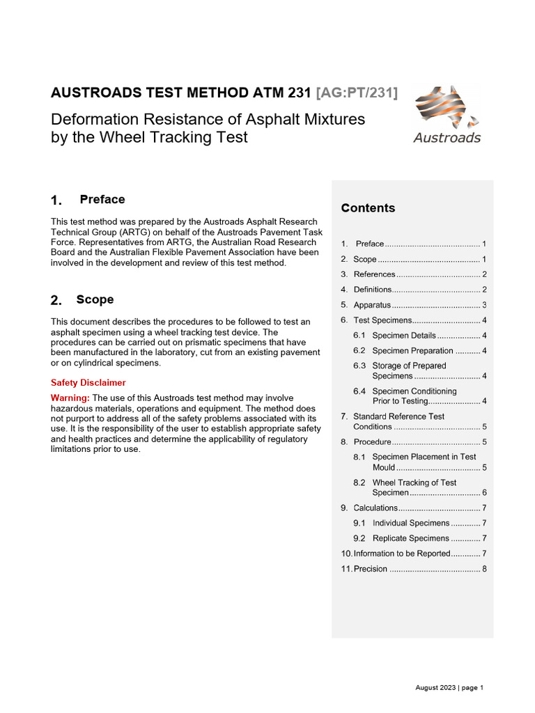 Asphalt Wheel Tracking Test Guide | PDF | Density | Tire