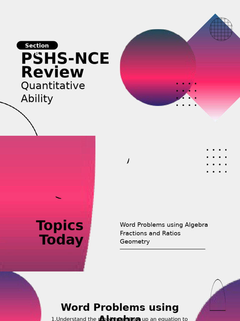 Pshs Nce Review | PDF