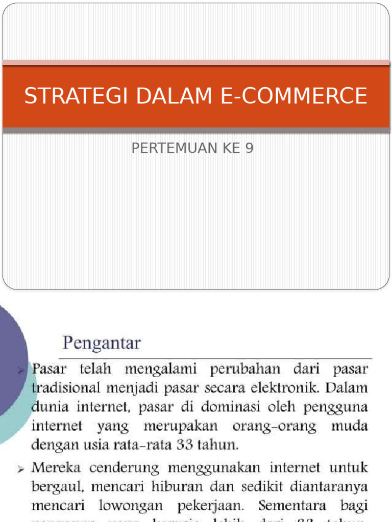 Materi Pertemuan Ke 9 - Strategi Dalam E-Commerce | PDF