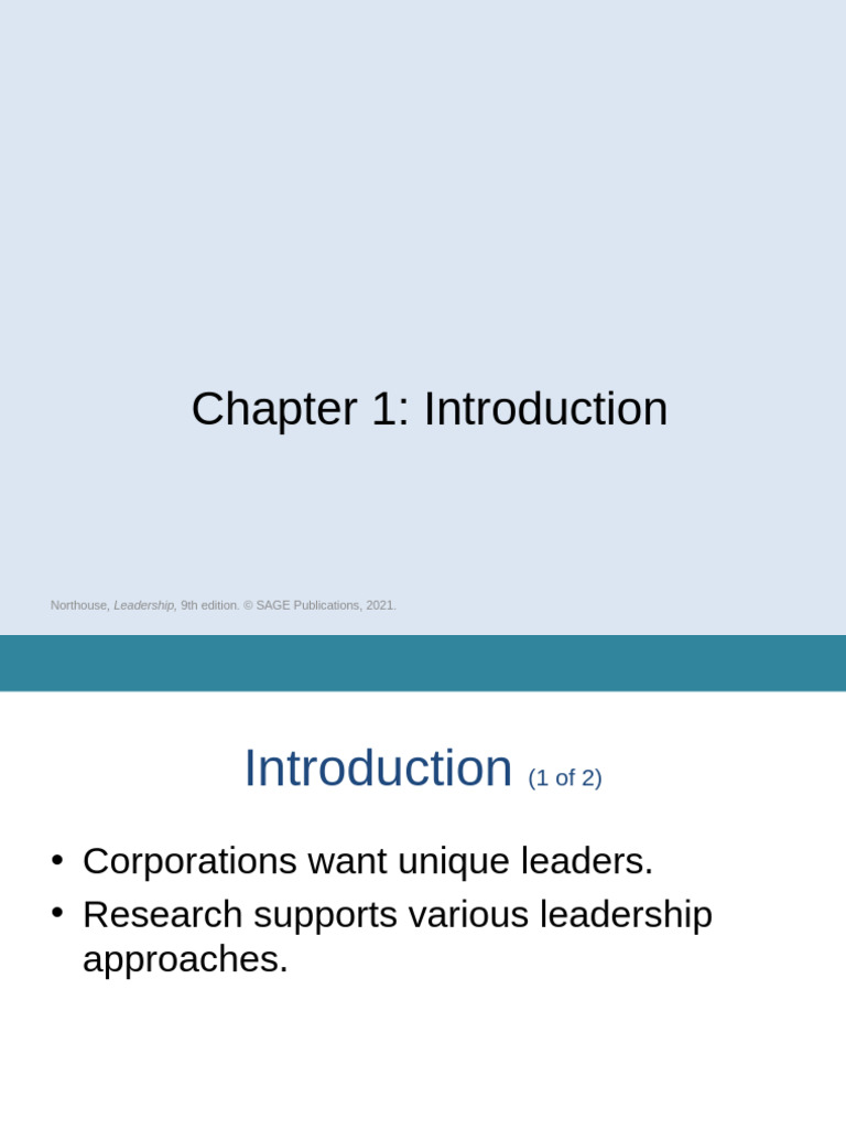 Northouse9e Ch01 PPTVS | PDF | Leadership | Liberal Arts Education