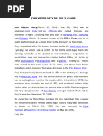 John Wayne Gacy: A Case Study Analysis | PDF | Serial Killer | Crimes