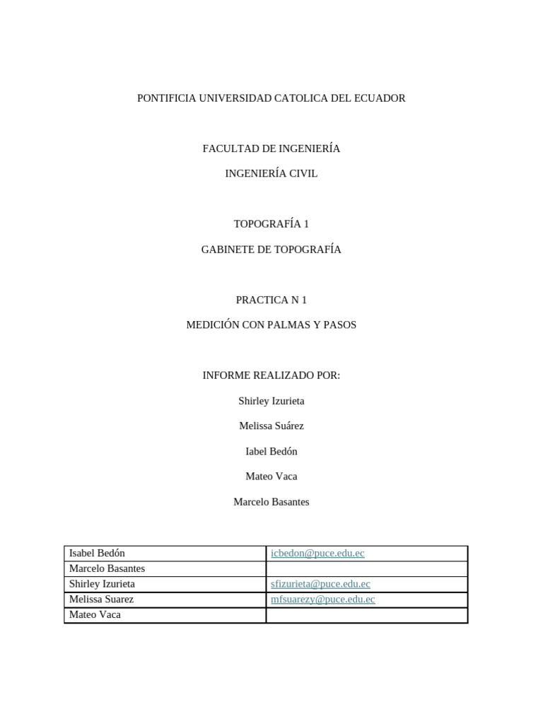 Inform 1 Topografia Medicion Con Palmas y Manis | PDF | Medición | Topografía