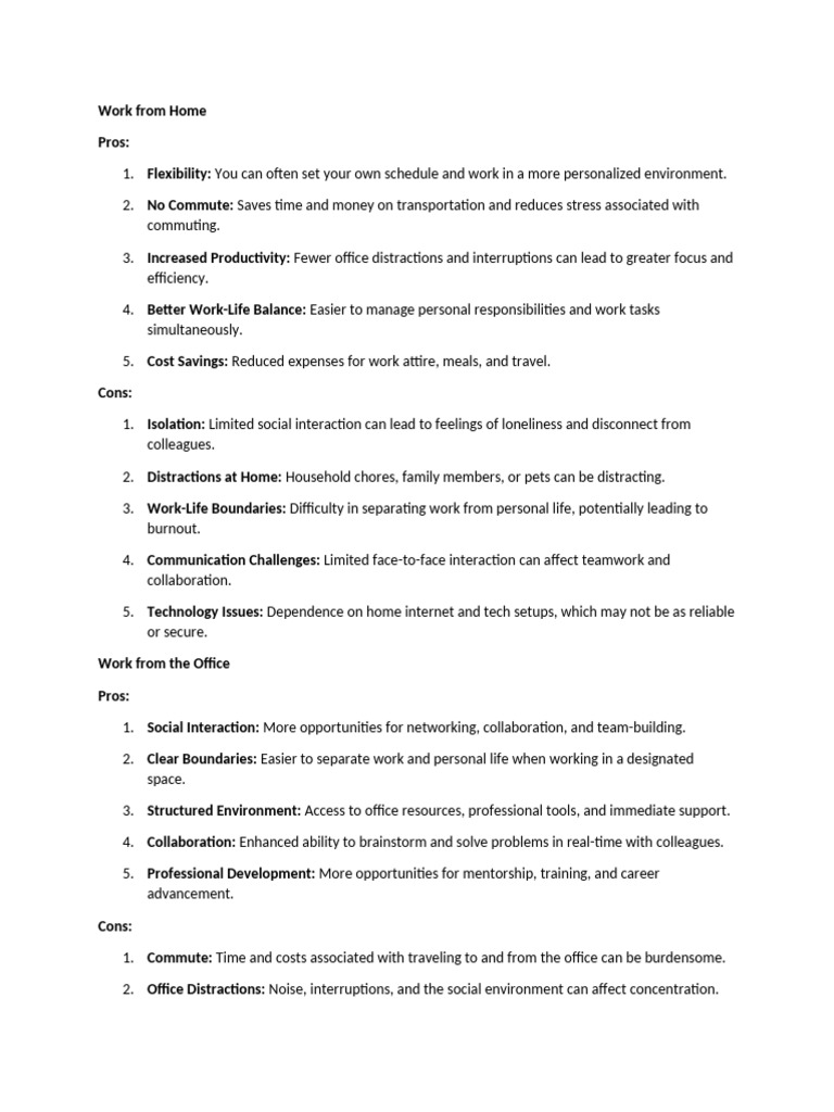 Work From Home | PDF