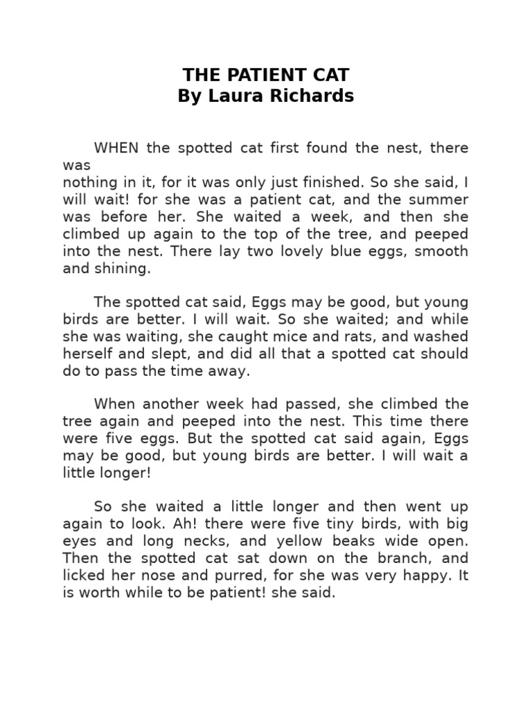 The Patient Cat | PDF | Cats | Children's Literature