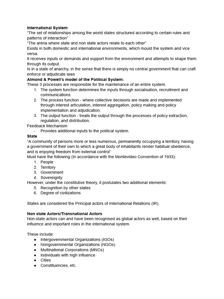 Understanding the International System | PDF | Political Science ...