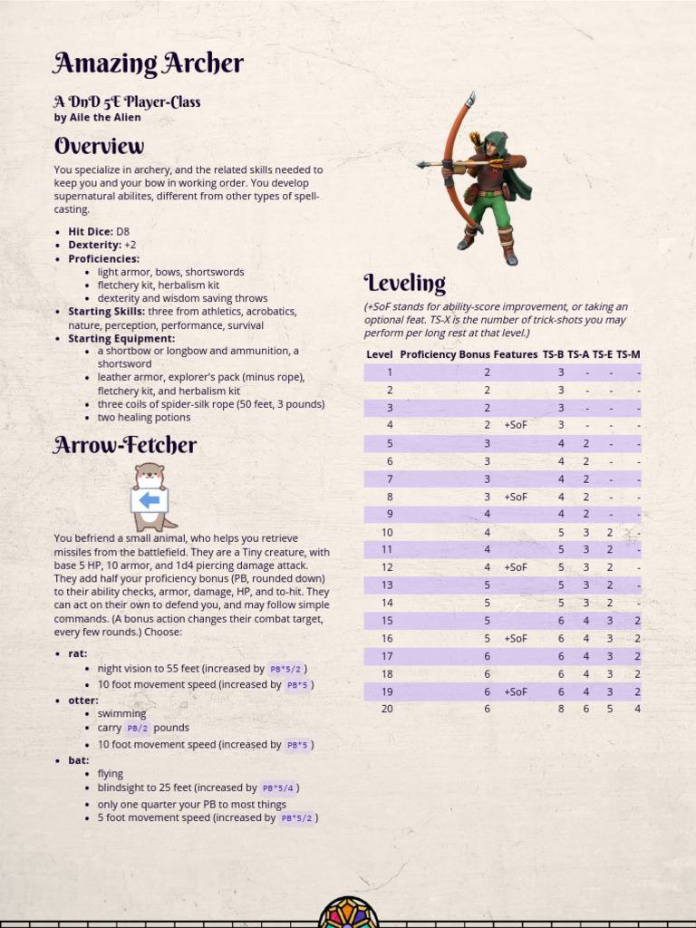 Amazing Archer Class by AileTheAlien | PDF | Archery