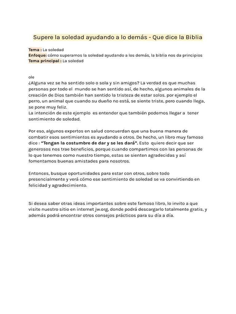 Letters - Supere La Soledad Ayudando A Lo Demás | PDF | Relaciones ...