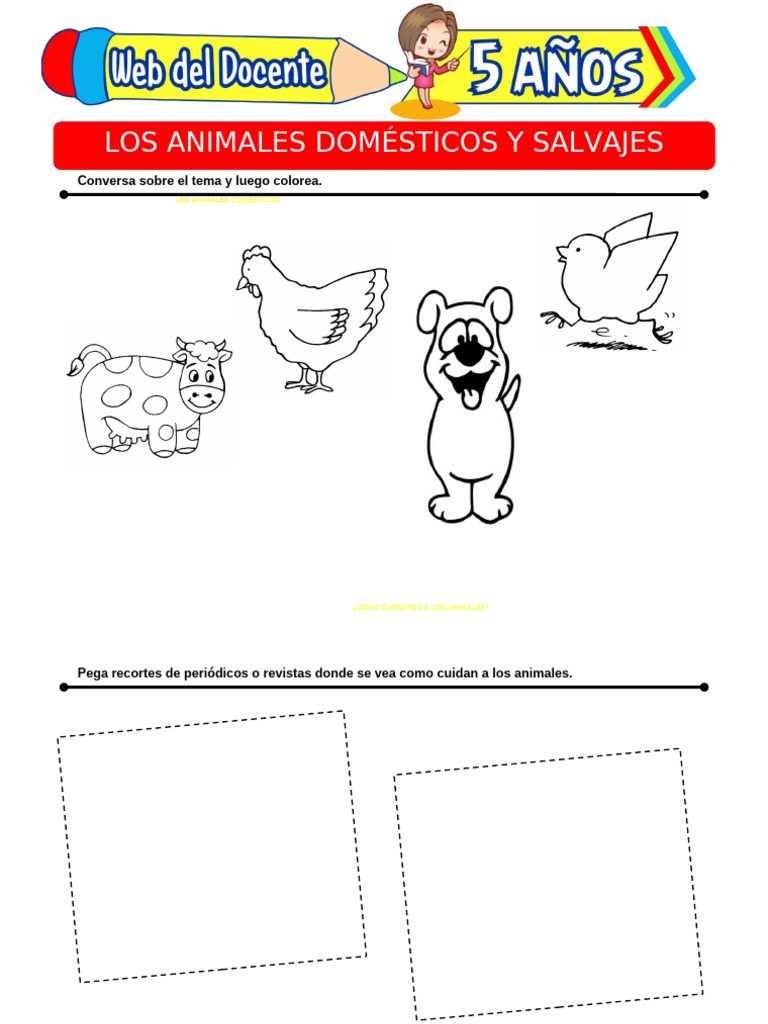 Los Animales Domésticos y Salvajes para Niños de 5 Años | PDF | Hogar ...