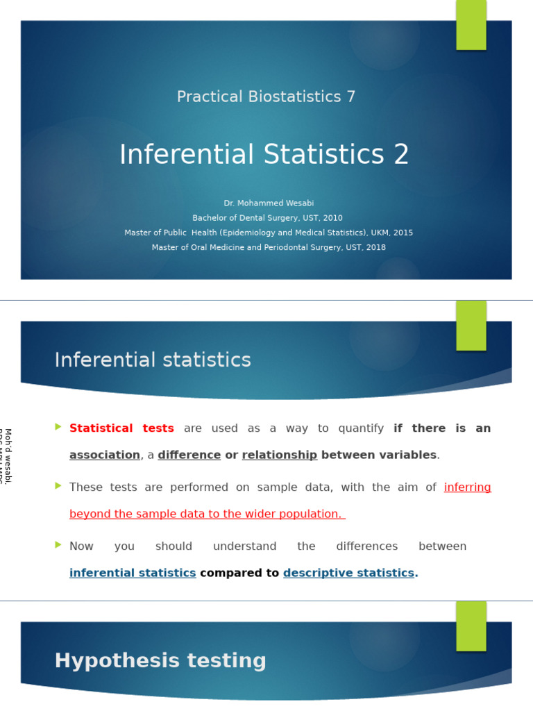 7th Practical Session SPSS, Biostatistics For Postgraduates 2024 | PDF ...