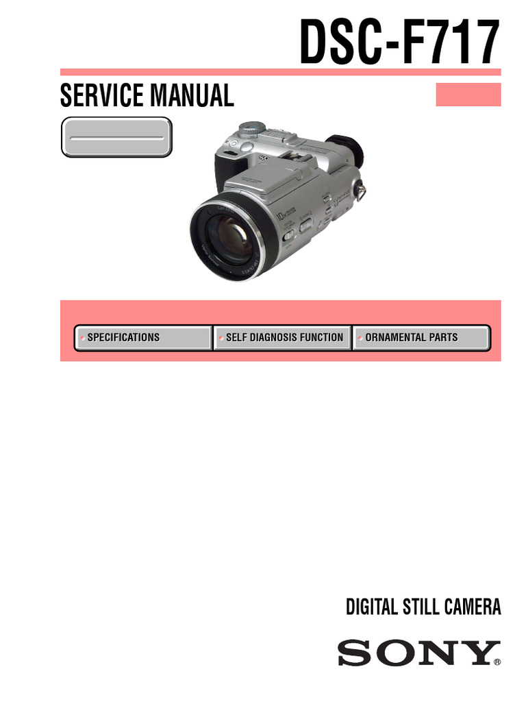 Sony DSC-F717 Service Manual Level 1 | PDF | Camera | Exposure (Photography)