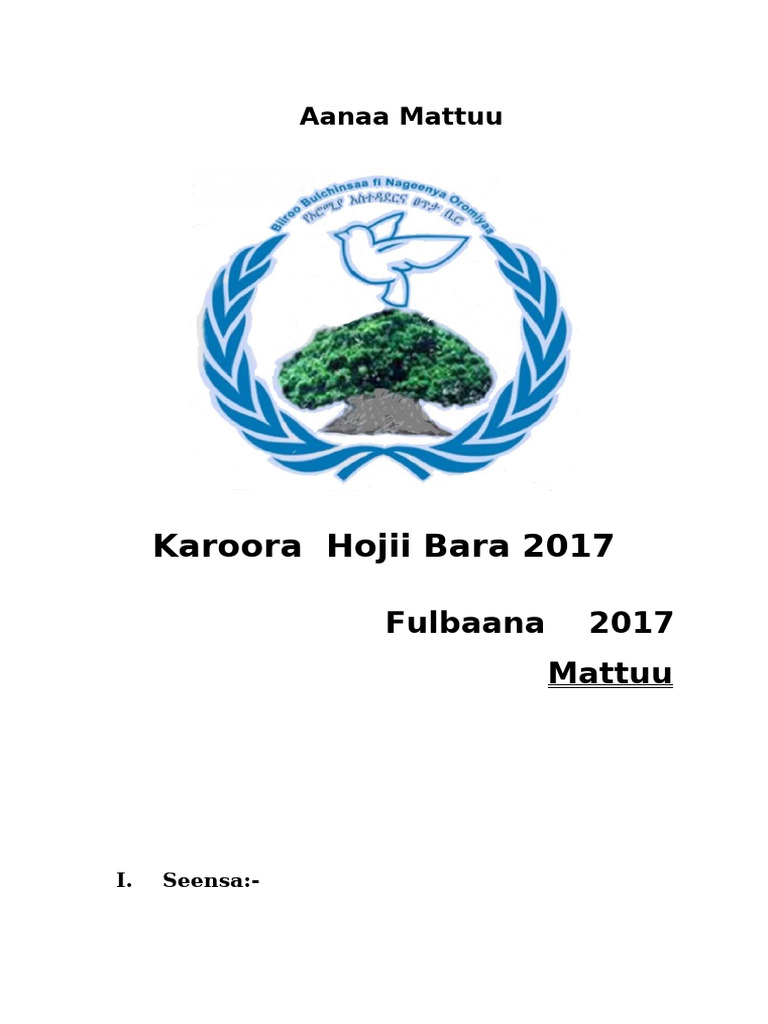Karoora Bara 2017 Nagaa Fi Milishaa Gandaa | PDF