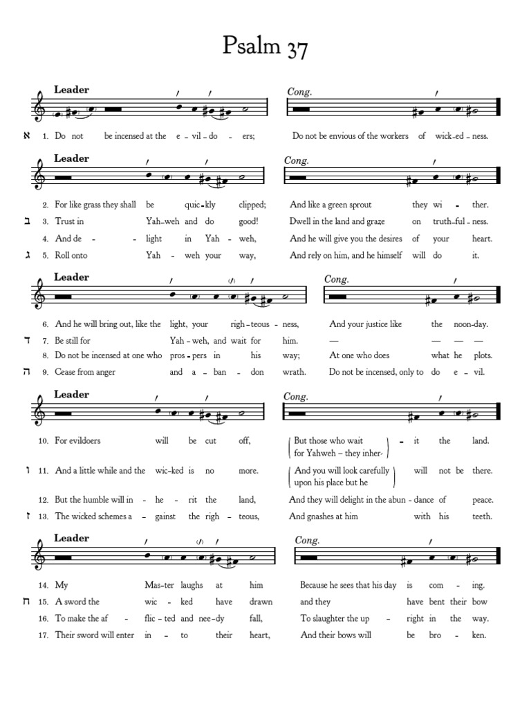 Psalm 37 | PDF | Shabbat Prayers | God