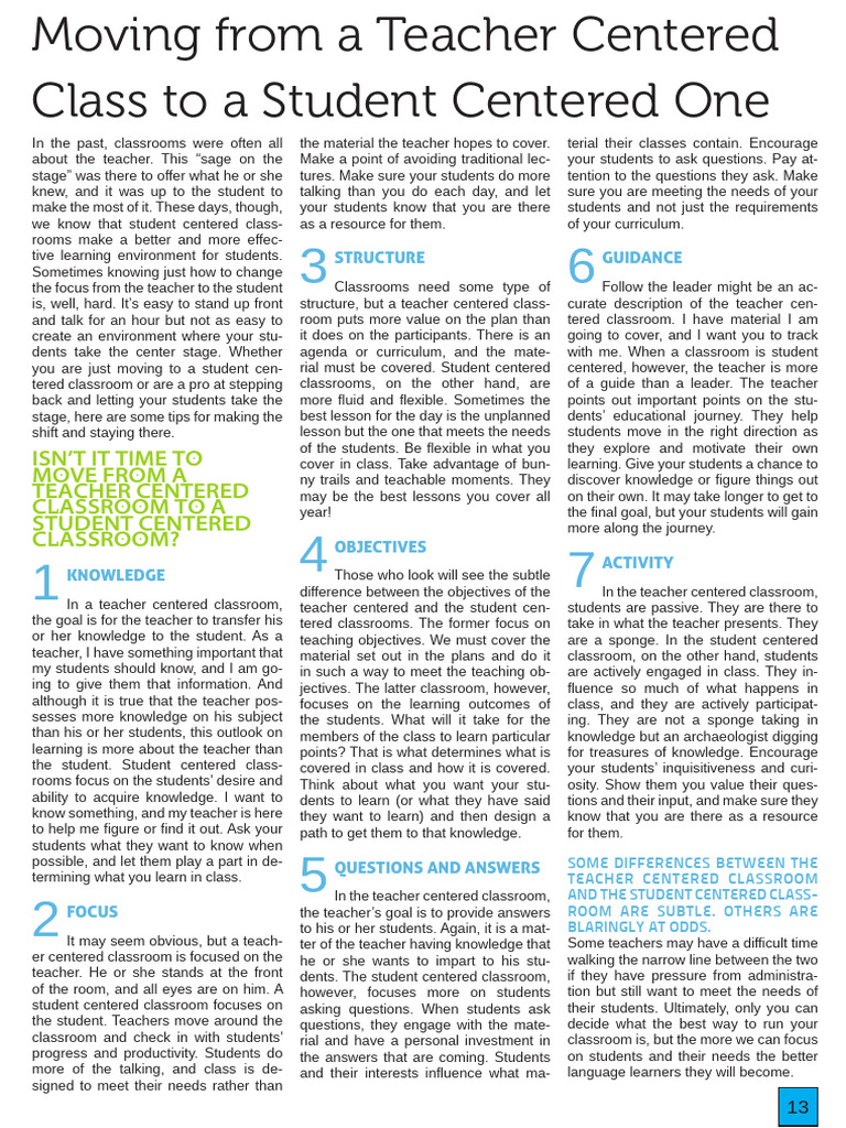 Classroom Management MAGIC-13 | PDF | Teachers | Classroom