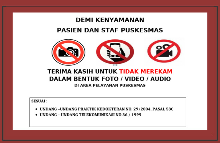 Larangan Merekam di Puskesmas | PDF | Sains & Matematika