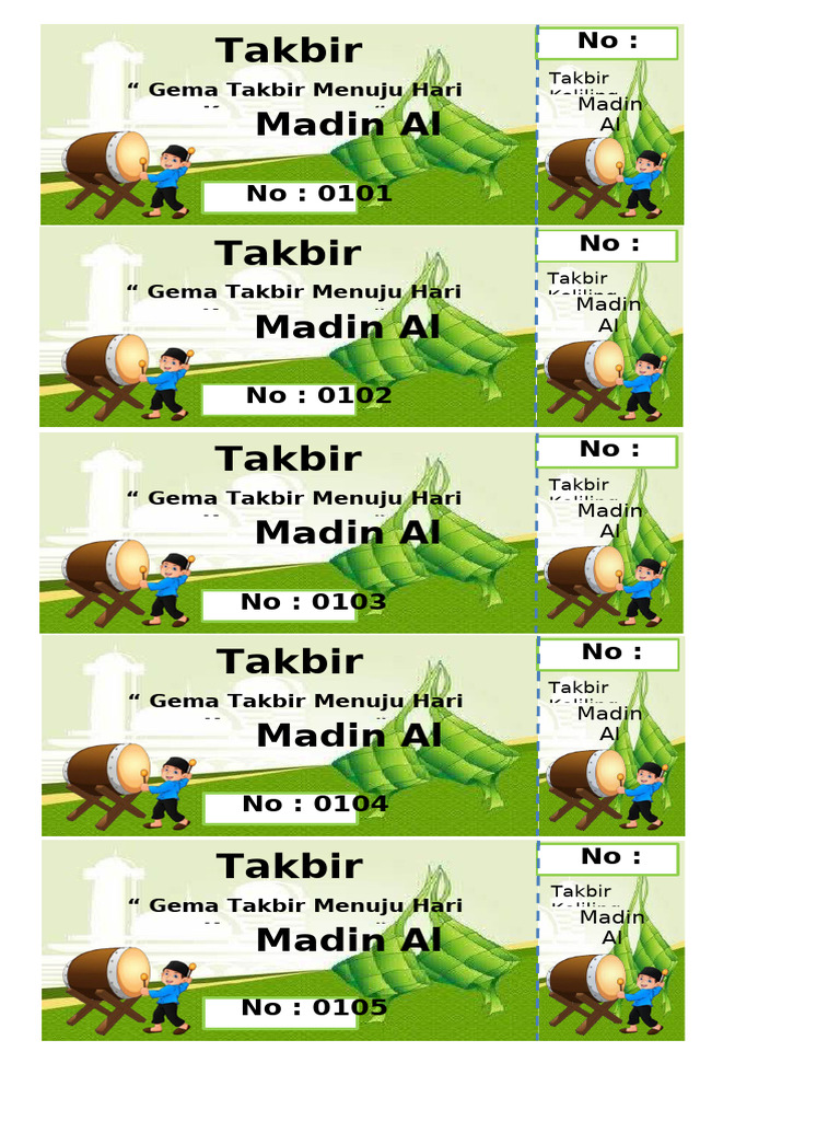 Kupon Takbir Keliling | PDF
