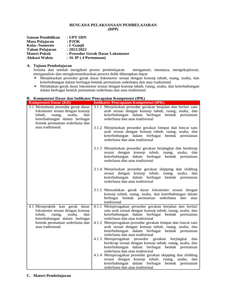 RPP Kelas 1 Semester 1 | PDF | Karier & Perkembangan | Pengembangan Diri