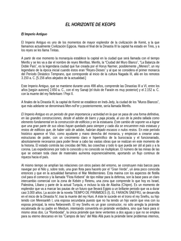 El Horizonte de Keops | PDF | Antiguo Egipto | Pirámides egipcias