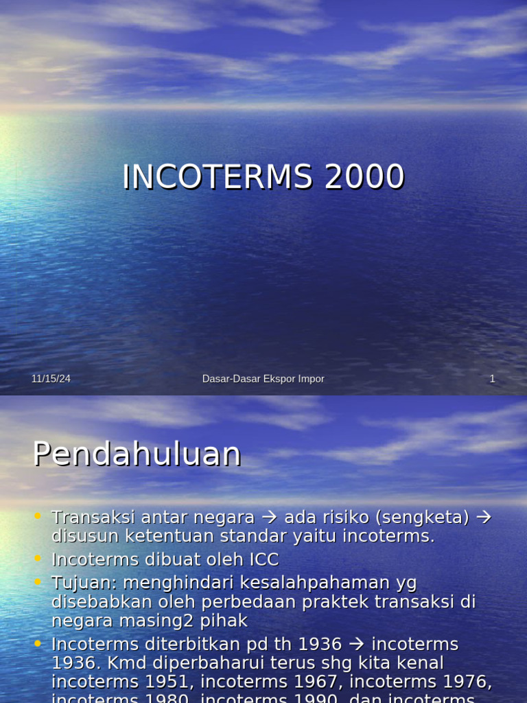 Incoterms 2000 | PDF