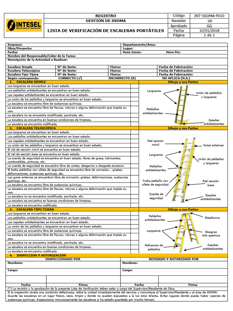 Lista de Verificación de Escaleras | PDF