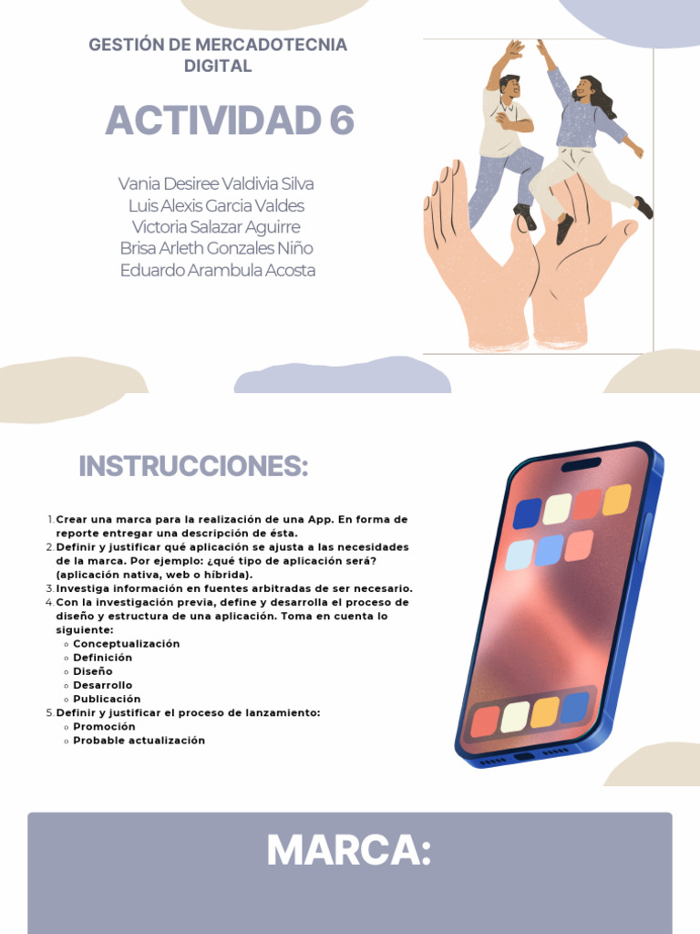 Actividad 6 | PDF | Aplicación movil | Software de la aplicacion